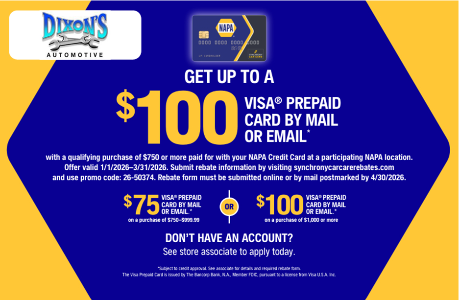 Specials | Dixon's Automotive